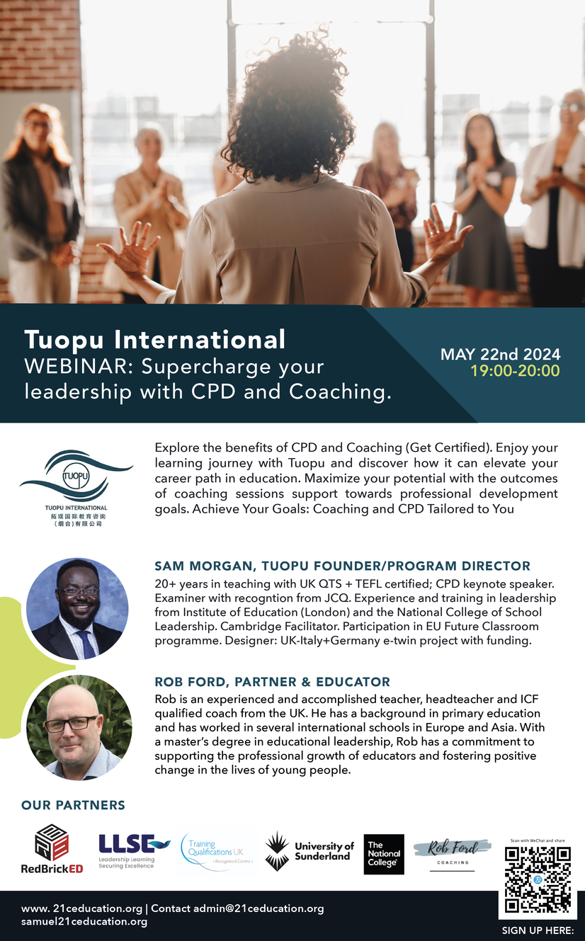 TUOPU WEBINAR: Supercharge your leadership with CPD and Coaching ...
