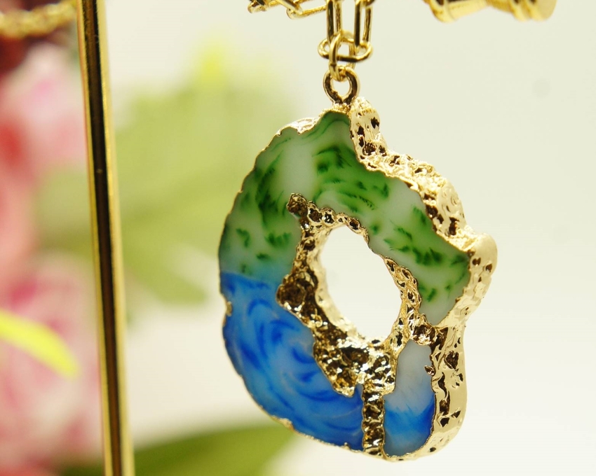 Blue-Green Agate Pendant | Yoopay